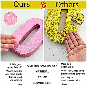 TONIFUL 8 Inch Pink Glitter Number 1 Table Centerpiece 0-9 Pink Birthday Party Decorations,Pink Digit 1 for Birthday,Chrismas,Graduation,Bridal Shower,Valentine's Day,Anniversary Party Supplies