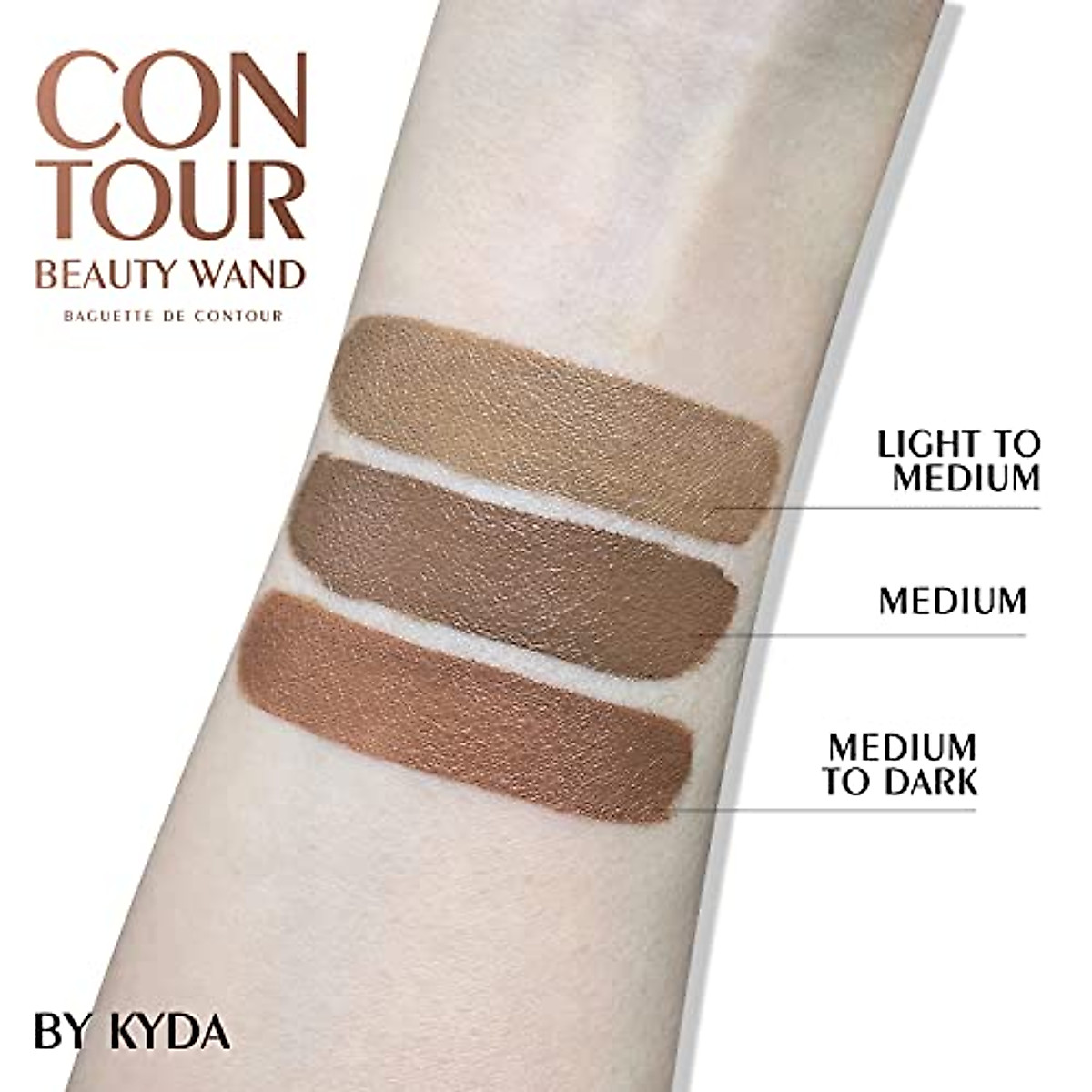 KYDA Contour Beauty Wand, Liquid Face Concealer Contouring with Cushion Applicator, High Coverage Natural Matte Finish, Lightweight Blendable Super Silky Cream Contour Stick, by Ownest Beauty-Medium