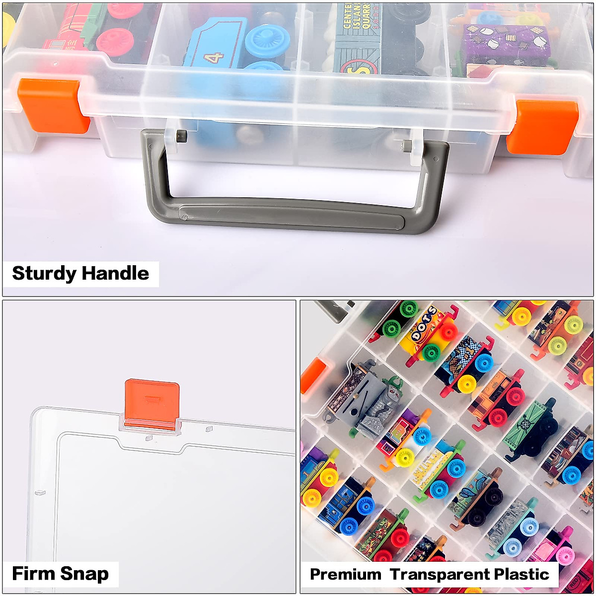 ALCYON Toy Storage Case Compatible with Thomas & Friends MINIS Engines/for Mini Brands Toys Series 1 2 3 4 /for Disney Doorables Collectible Mini Figures/for Mini Mart and More (Box Only)-White