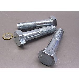 Class 8.8 Zinc Steel Bolts PT M20 x 2.5 mm x 90 mm Long, 3 Pcs