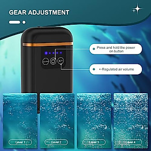Aquarium Air Pump,Btinf Rechargeable&Portable Fish Aerator Pump,Lithium Battery Operated Fish Tank Air Pump with Air Stones,3.5W USB Air Pump for Fish Tank for Outdoor Fishing, Emergency, Power Cuts