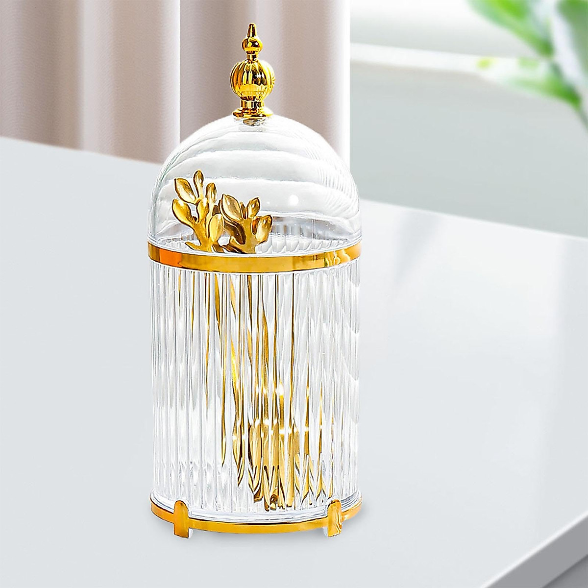 ＫＬＫＣＭＳ Tableware Holder, Utensil Holder with 5 Fork, Dessert Fork Holder, Coffee Spoon Dessert Fork Holder for Kitchen, Coffee, Bar, Home Decor , Clear