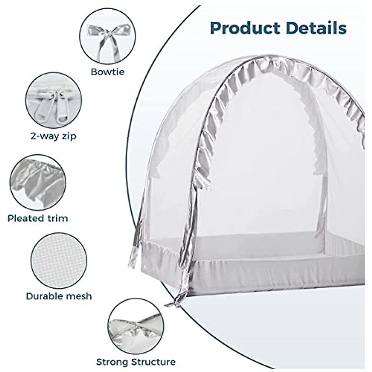 Baby Safety Crib Tent - Premium Toddler Crib Topper to Keep Baby from Climbing Out - See Through Mesh Crib Net - Mosquito Net - Pop-Up Crib Tent Canopy to Keep Infant in