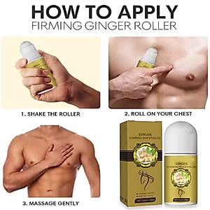 SUNRHYME PacX Gynecomastia Firming Ginger Roller, Gynecomastia Tightening Ginger Cream, Natural Tightening Ginger Cream Make Chest Shape Tough and Strong (1Pcs)