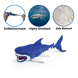 10 Pack Shark Toys,8" Soft and Stretchy Realistic Shark Toy Set,Floating Bathtub Toys and Birthday Party Favors for Boys Girls Kids