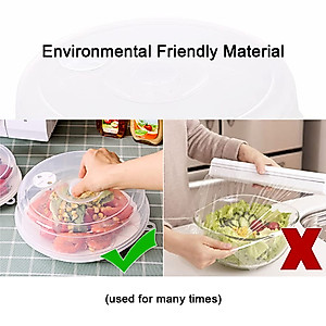 Transparent Dish Lid Plastic Microwave Food Plate Cover Reusable Bowl Lid for Kitchen Dishes Bowls Jars(6.69in*6.69in*1.57in)
