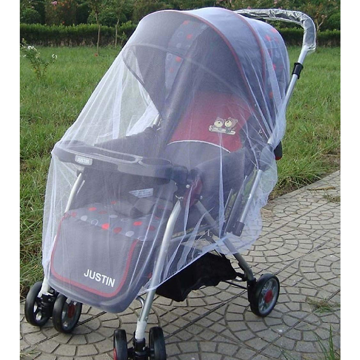 Strollers Net for Strollers Carriers Car Seats Cradles, Large, Elastic, Breathable Lasting Infant Insect Shield Netting (White)
