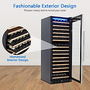 MERXENG 177 Bottles Wine Fridge, Freestanding Compressor Wine Cooler Refrigerator w/Lock,Wine Refrigerator for Red White Wine/Champagne/Beer, 41f-64f Digital Temperature Control Large Wine Cellar