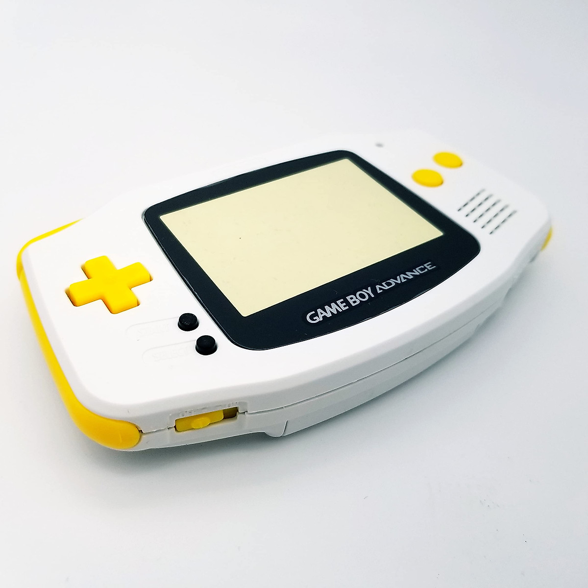 Full Housing Case Cover Housing Shell Replacement for Game boy Advance GBA Shell Case with Buttons Kit-White+Yellow Buttons
