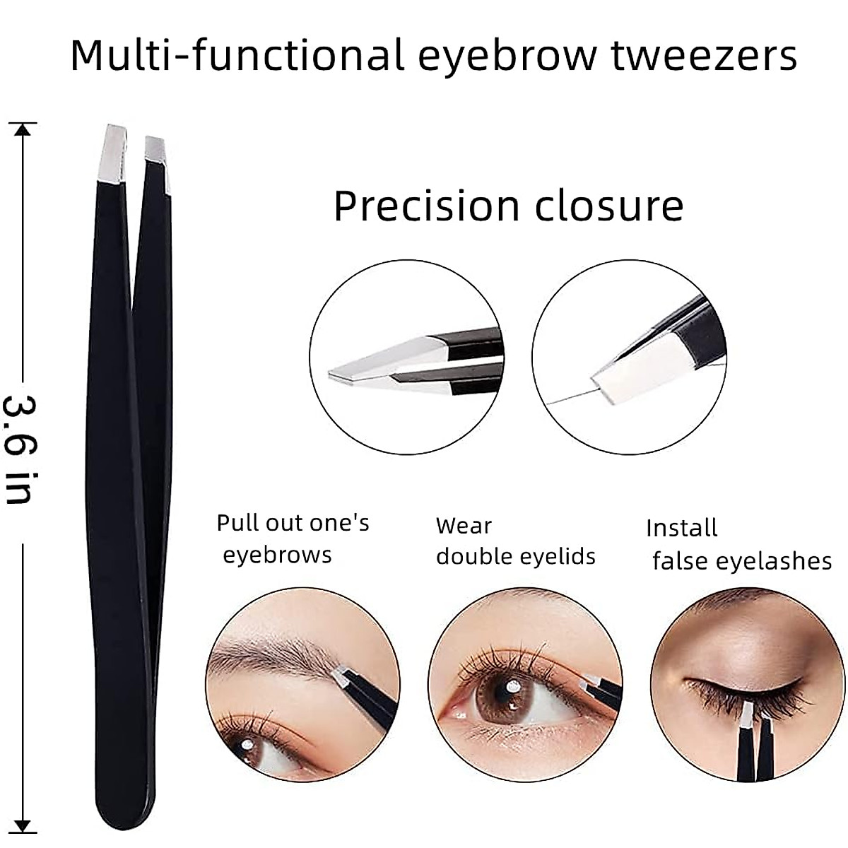 XUJINCN3-in-1 Eyebrow Scissors Kit，Eye Brow Cutter for Women，Eyebrow Grooming kit Specially Designed for Women，Include；Eyebrow Scissors with Comb, Hair Removal Tweezers, Facial Eyebrow Razor（Black)