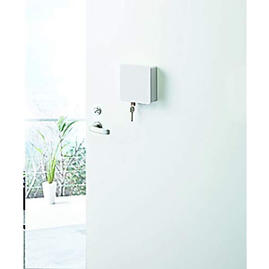 Yamazaki Home Square Magnetic Cabinet-Keychain Holder Organizer | Steel | Key Storage, One Size, White