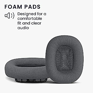 kwmobile Replacement Ear Pads Compatible with Apple AirPods Max - Earpads Set for Headphones - Dark Grey