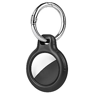 Ainiv Holder Case for AirTags, Waterproof Protective Case for AirTags, Ultra Light Anti-Scratch Protective AirTag with Keychain, Item Finders for Pets, Luggage, Wallet, Backpacks-Black