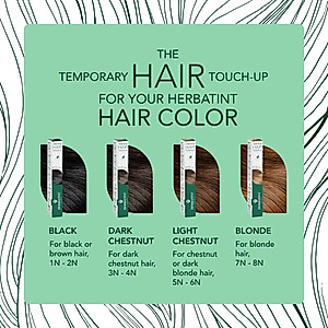 Herbatint Temporary Hair Touch-Up - Instantly Mask Grey Roots Between Coloring with Easy To Apply Precision Brush Kit - Natural-Looking Concealer For Light Chestnut Hair - Vegan - .33 oz