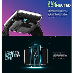 LIZIWEI LEMT 2.86 Inch Super Large Touch Screen Smartwatch, 4G Call 3G+32G Memory 5MP Front Camera 2700Mah Large Battery Multi Sport Modes Smart Watch Easy Typing