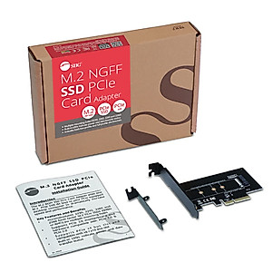 SIIG M.2 NGFF SSD (M Key) to PCIe 3.0 x4 Card Adapter For 2230, 2242,2260, 2280 M.2 PCIe Host Controller Expansion Card SSDs NVMe or AHCI (SC-M20014-S1)
