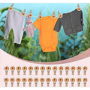 Baby Shower Sign, Don't Say Baby Baby Shower Game, for Little Pumpkin Baby Shower Decorations, Neutral Baby Shower Decor, Mini Clothespins for Baby Shower, 1 Wooden Sign & 50 Mini Clothespins Set-5