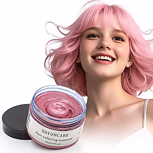 SOVONCARE Pink Hair Styling Wax, Temporary Hair Color Cream for DIY Hairstyle, Cosplay, Halloween, Date - 4.23 oz