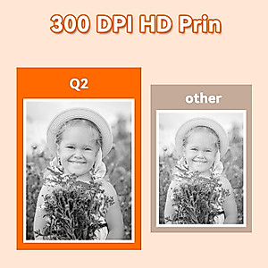 PikDik Mini Pocket Thermal Printer - PD-Q2 Portable Bluetooth Inkless Printer Machine 300 DPI Compatible with Android & iOS for 2 Inch Work List,Photo,Receipt,Children DIY,QR Code,Pink