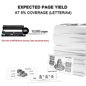 Toner Bank Compatible Drum Unit Replacement for Brother DR730 DR-730 DR 730 MFC-L2710DW MFC-L2750DW HL-L2370DW HL-L2395DW HL-L2350DW HL-L2390DW DCP-L2550DW MFC-L2750DWXL Printer (Black 1-Pack)