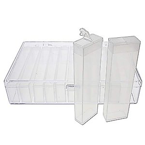 The Beadsmith Personality Case - Clear Storage Organizing System 6.25 x 4 x 1.4 inches - Includes 12 flip top Boxes 1 x 3.75 inches Each, for organizing and Storage