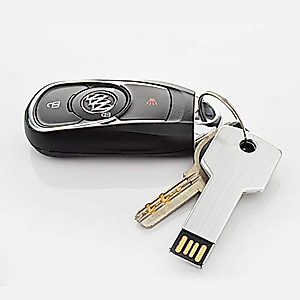 KOOTION 32GB USB Key Flash Drive Metal Thumb Drive USB 2.0 Memory Stick Keychain Tile Design, Sliver