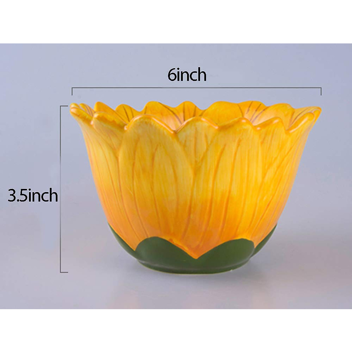 Mozacona Ceramic Relief Sunflower Soup Bowl Hand Painted Dessert Bowl Salad Bowl