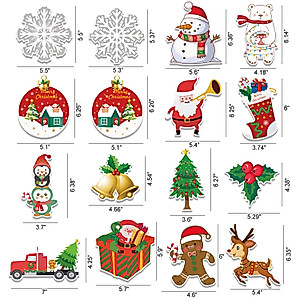 HOWAF Christmas Hanging Swirl Decorations, 30pcs Snowman Snowflake Ceiling Hanging Decor for Christmas Party Supplies Xmas Decor