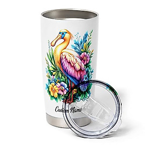 Roseate Spoonbill Gifts, Personalized Tumbler with Roseate Spoonbill Animal’s Name – Custom Cup for Animal Lovers, Gift for Women, Men, Boys, Girls, Gift for Birthdays & Christmas YHYf08