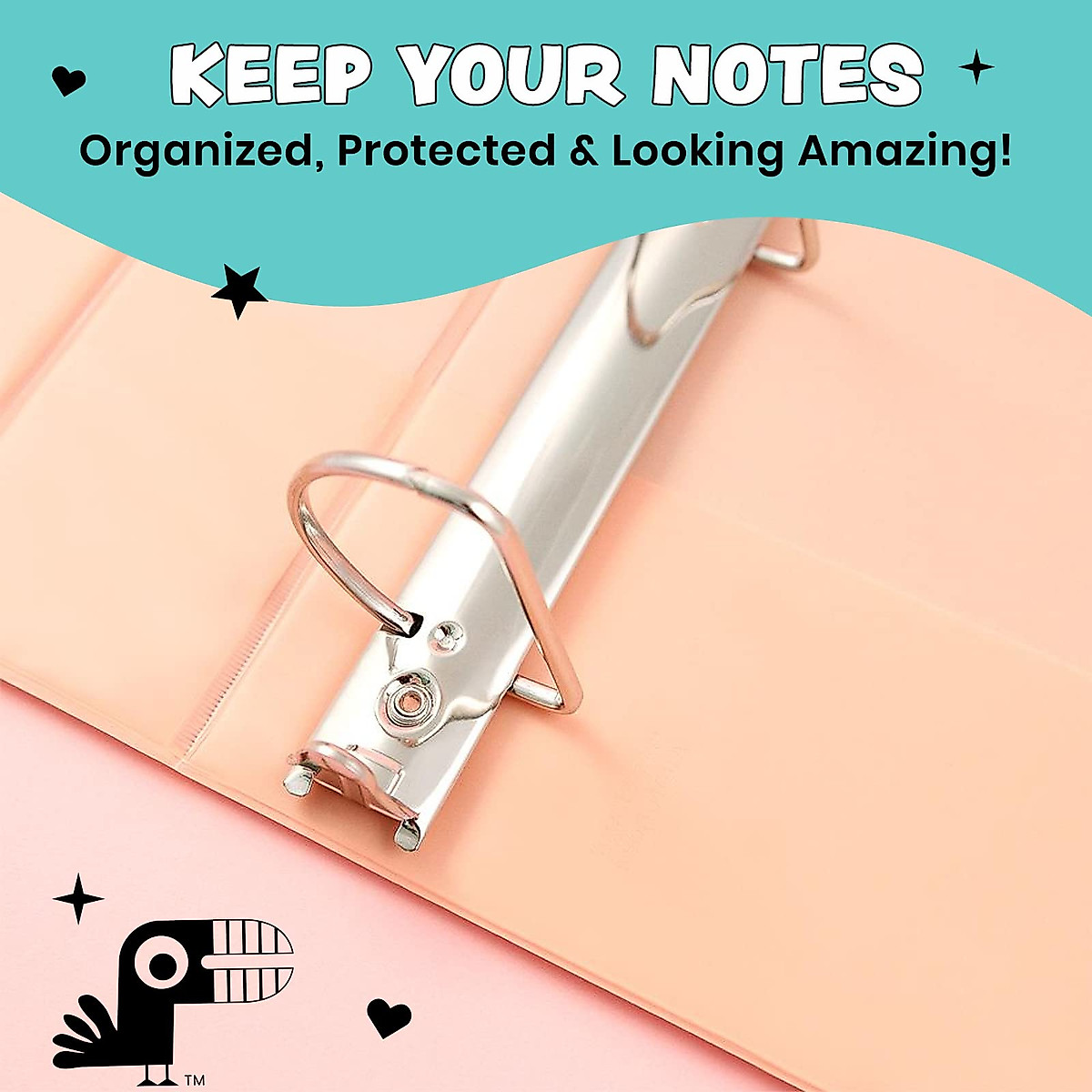 Yoobi 2 Inch Binder Set – 3-Ring Binders with 2 Pockets – Perfect for School or Office – Holds up to 500 Sheets – 4 Pack – Solid Multicolor Variety