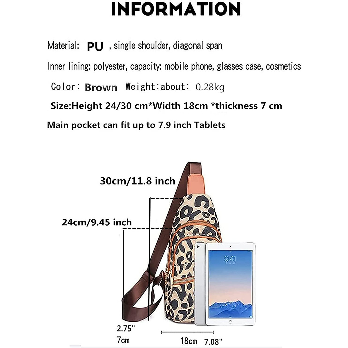 IAGOM Sling Bag for Women Crossbody Bag, Chest Bag Fanny Packs Sling Backpack with Zip Anti Theft Pocket for Hiking Travel