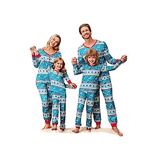 Ekouaer Christmas Pajamas for Family Matching Pj Sets Womens Mens Kids Pjs Long Sleeve Sleepwear Lounge Sets Outfits