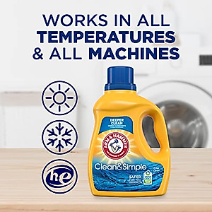 Arm & Hammer Clean & Simple, 77 Loads Liquid Laundry Detergent, 100.5 Fl oz
