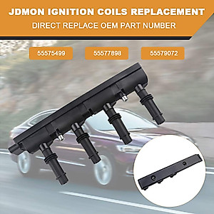JDMON Ignition Coil Pack Compatible with Chevy Cruze Sonic Trax Volt Buick Encore 2013-2018 Cadillac ELR 2014-2016 1.4L L4 Replace for UF669 55577898 55579072 D521C
