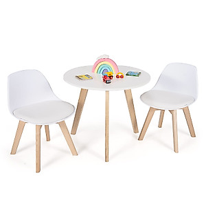KOTEK Kids Table and Chair Set, Kids Activity Table and 2 Chair with Padded Seat for Ages 3-8, Toddler Table Set for Playroom, Kindergarten, Bedroom