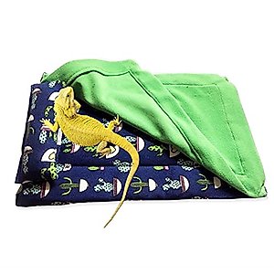 Bearded Dragon Bed with Pillow and Blanket, Reptile Accessories, Small Pet Animal Hide Habitat Shelter, Solf Fabric Warm Sleeping Bag with Cover for Bearded Dragon, Leopard Gecko, Lizard