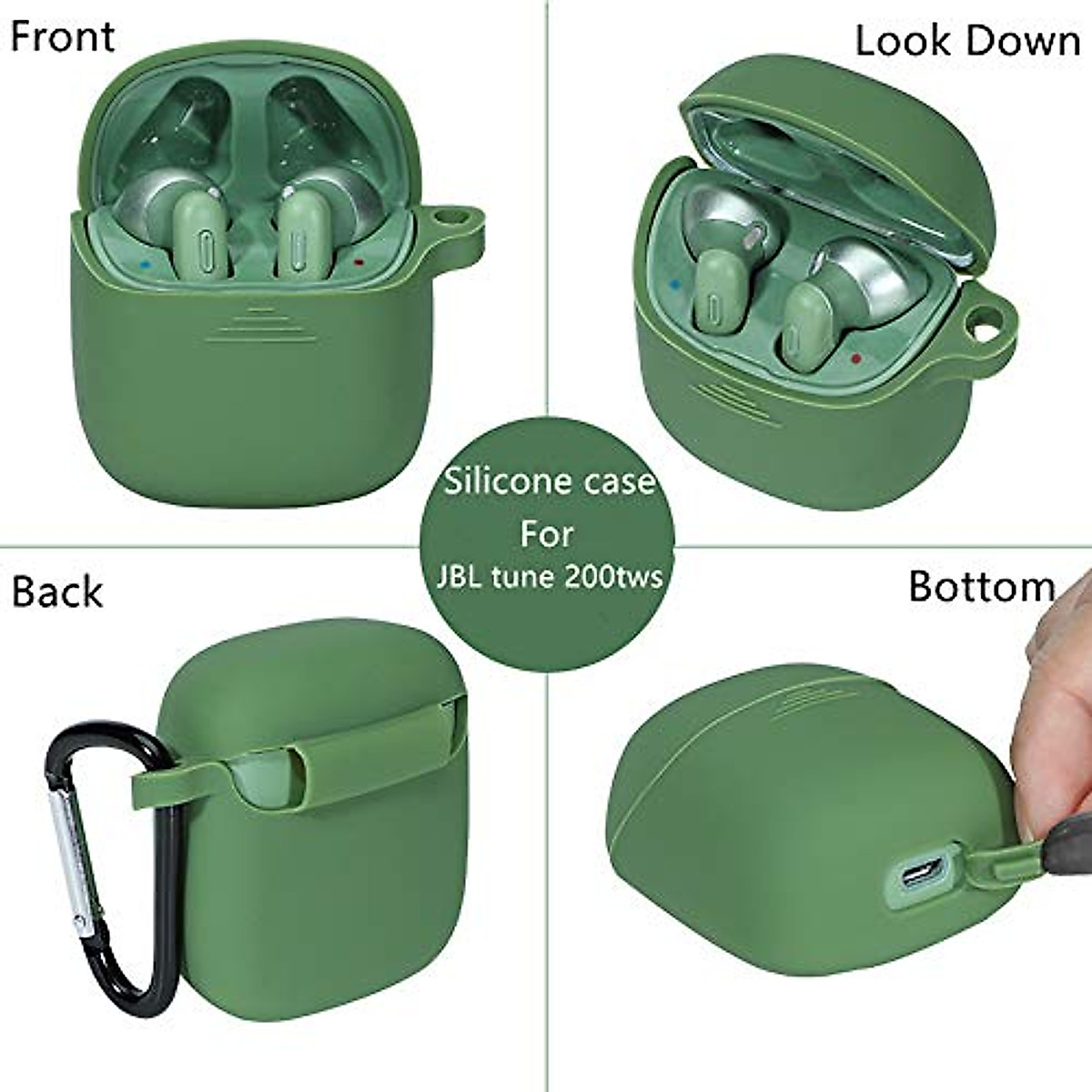 Silicone Case for JBL Tune 225 TWS/220TWS Anti-Lost Shockproof Protective Case Cover Compatible with JBL Tune 225 TWS/220TWS (Yellow)