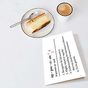 Funny Appreciate Definition Card for Men Women, Cute Thank You Card for Friend Teacher Doctor Nurse, Appreciation Card for Coworker Colleague Boss Leader