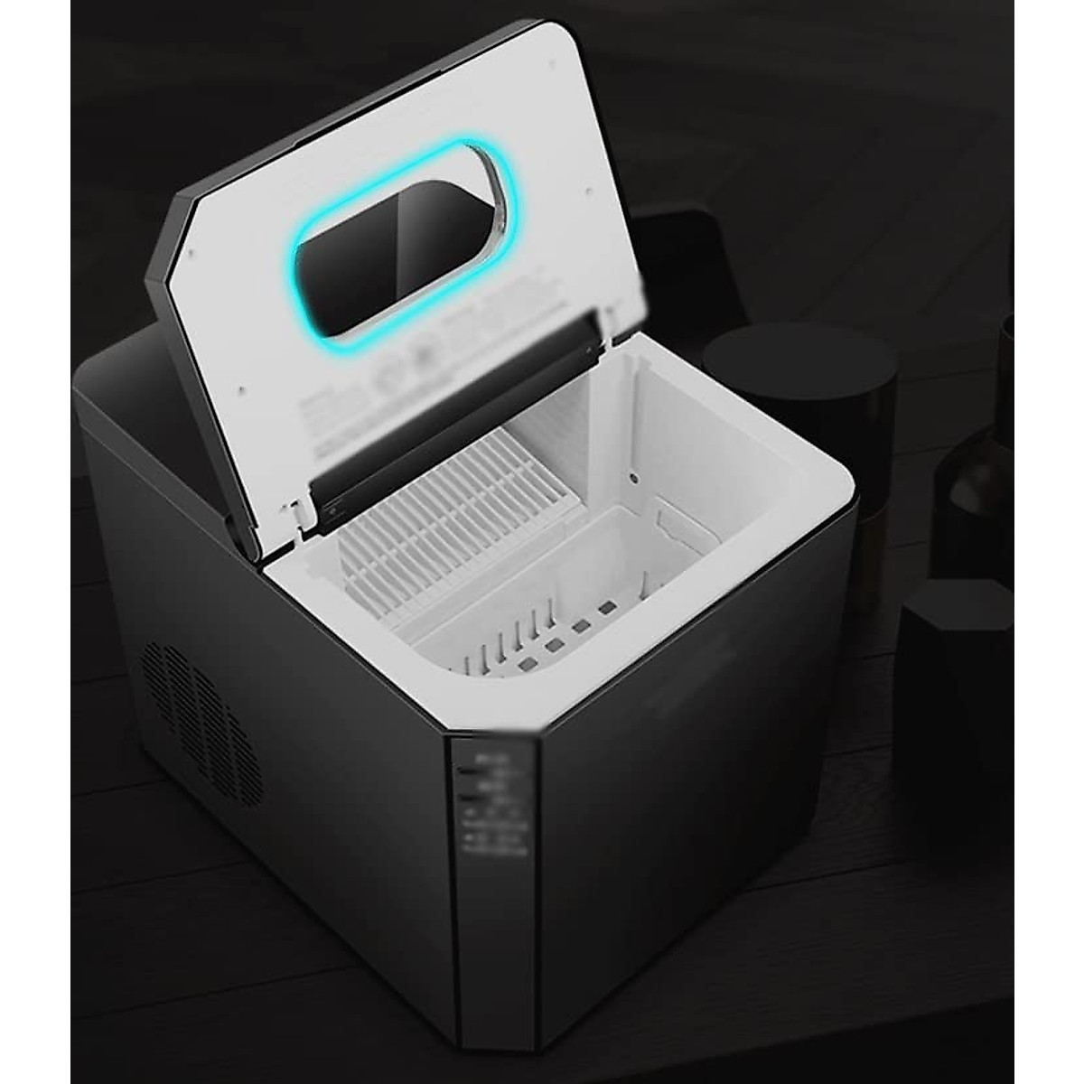 BybAgs ICES Ice Maker Commercial Milk Tea Shop Bar Table Bar Ktv Full Automatic Household Round Ice Maker Small