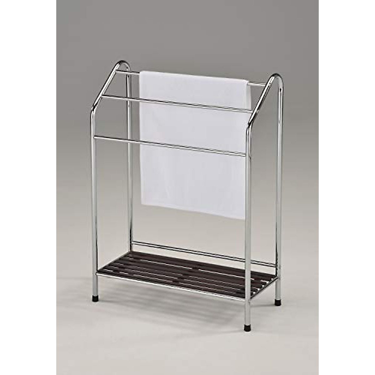 Kings Brand Furniture - Victory Chrome Free Standing Bathroom Towel Rack Stand with Shelf