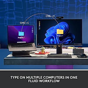 Logitech MX Mechanical Mini Wireless Illuminated Keyboard, Clicky Switches, Backlit, Bluetooth, USB-C, macOS, Windows, Linux, iOS, Android, Metal