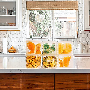 TeTeBak Food Storage Containers with Lids Airtight - 6PCS Removable Individual BPA-Free Plastic Food Containers for Pantry Organization and Storage, Stackable Meal Prep Containers Reusable (6PCS-128OZ-Meal-Prep)