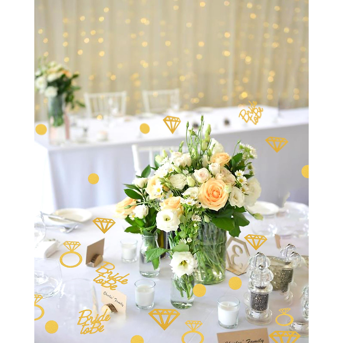 Wedding Ceremony Throwing Confetti Decorations - Gold Glitter Wedding Table Confetti, Bridal Bachelor Shower, Engagement Party Decorations