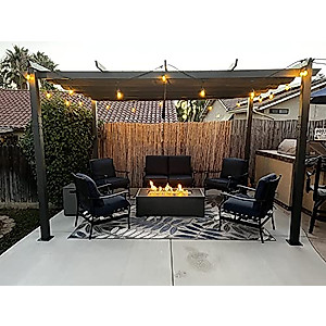 PURPLE LEAF 10' X 13' Outdoor Retractable Pergola with Sun Shade Canopy Patio Metal Shelter for Porch Garden Beach Pavilion Grill Gazebo Modern Yard Grape Trellis Pergola, Gray