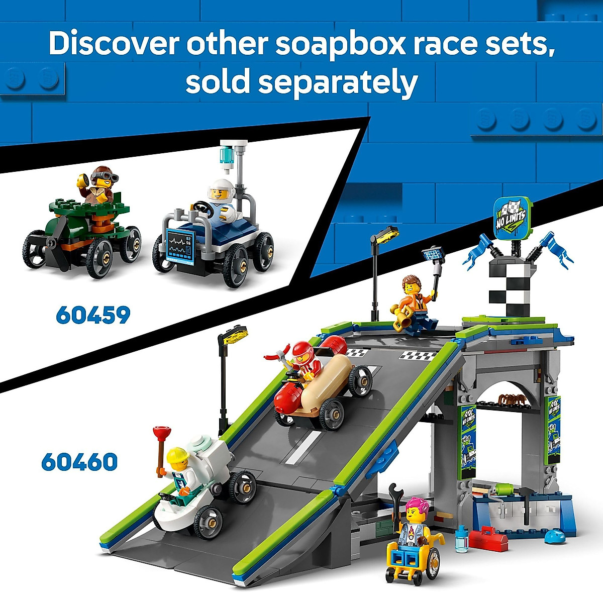 LEGO City Pizza vs. Fire Truck Race Car Pack Toy - Building Toy for Kids, Boys and Girls, Ages 5+ - Gift for Birthdays and Holidays - Includes Chef and Firefighter Minifigures - 60458