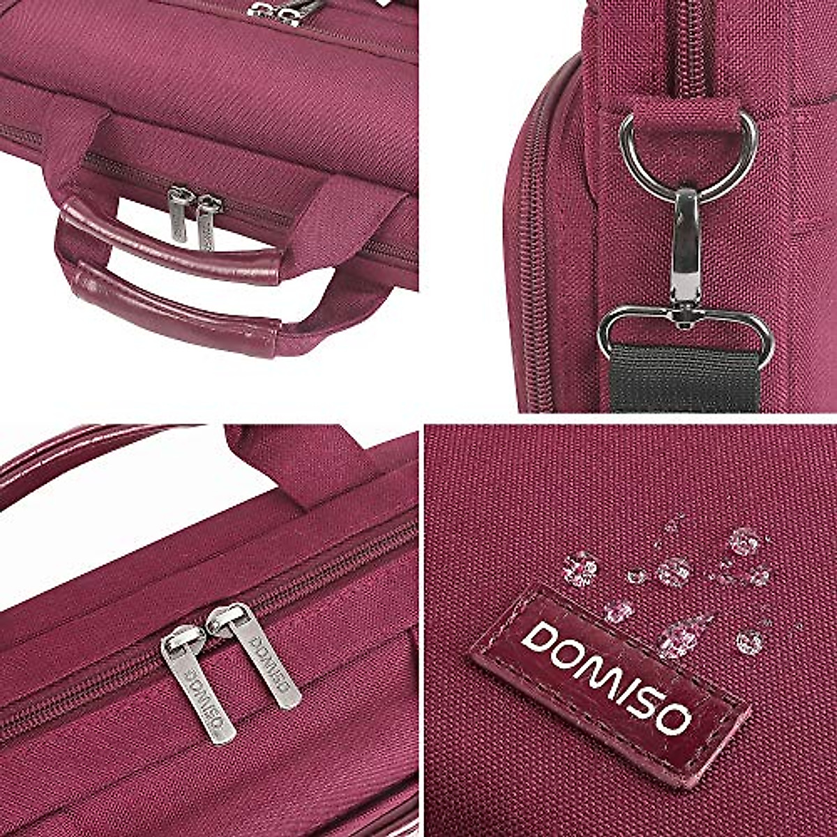 DOMISO 10.1 Inch Multi-Functional Laptop Bag Business Briefcase Waterproof Messenger Shoulder Bag for 10.1"-10.5" Laptops/Tablets/iPad Pro/iPad Air/Lenovo Yoga Book/Asus/Acer, Purple