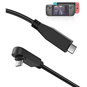 Antank 90 Degree USB C to USB C Cable for Steam Deck, [6.6FT Nylon Braided] 100W PD Fast Charging Cable Cord Compatible with Steam Deck, Nintendo Switch, Samsung Galaxy, Pixel, MacBook, iPad