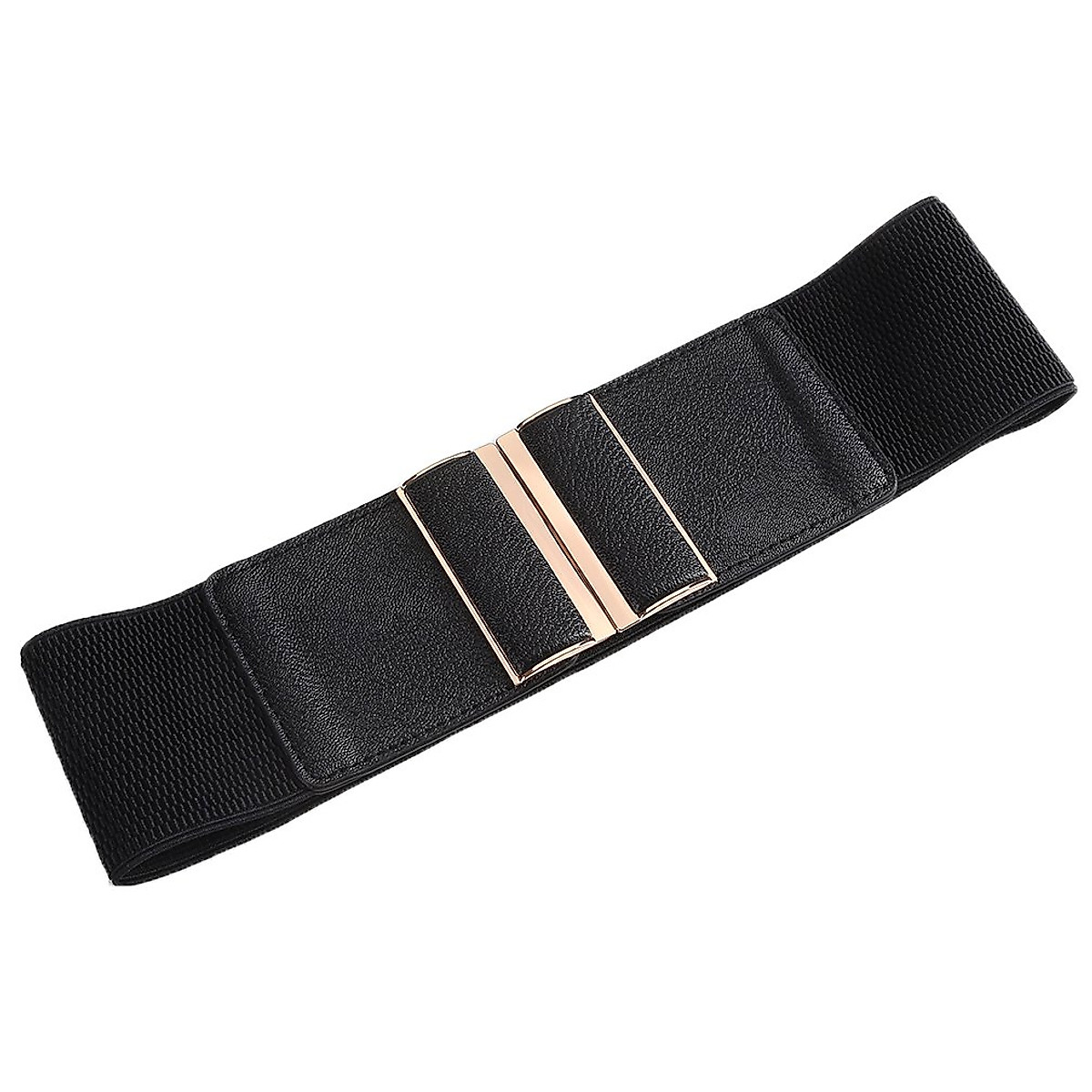 Beltox Womens 3" Wide Belt Elastic Stretch Cinch Waistband Lady Cummerband(26-43", Black Belt)