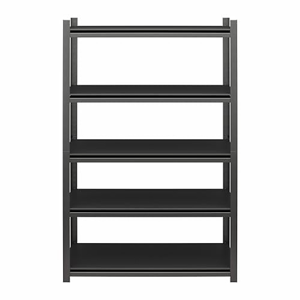 IKGH 5-Shelf Toolless Steel Garage Storage Shelving, 72" H x 48" W x 24" D, 4,000lb Capacity, Pewter Gray with Black Shelves