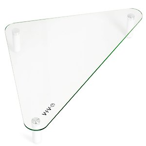 VIVO Glass Ergonomic Tabletop Riser, Triangle Desktop Universal Corner Stand for Computer Monitor LCD LED TV, Monitor, Laptop, Notebook, and More, STAND-V000Q